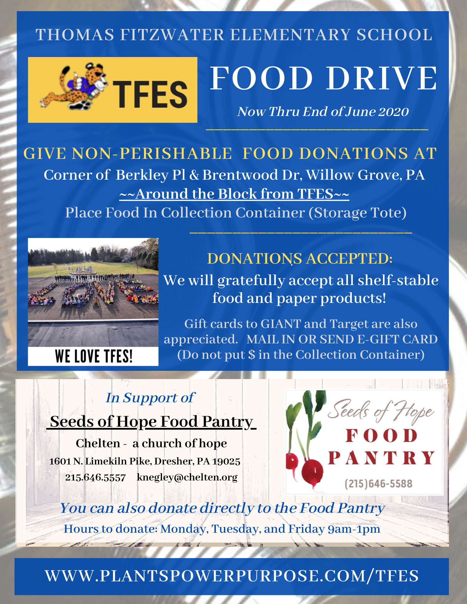 FOOD DRIVE: Feed the ‘Seeds of Hope’ Food Pantry – Plants Power Purpose